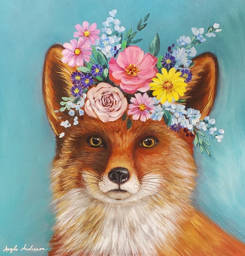 Boho Fox Acrylic Painting Tutorial- Patreon Bonus Video - Crowdcast