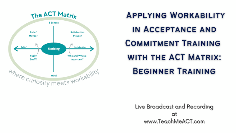 Applying Workability in Acceptance and Commitment Training with the ACT ...